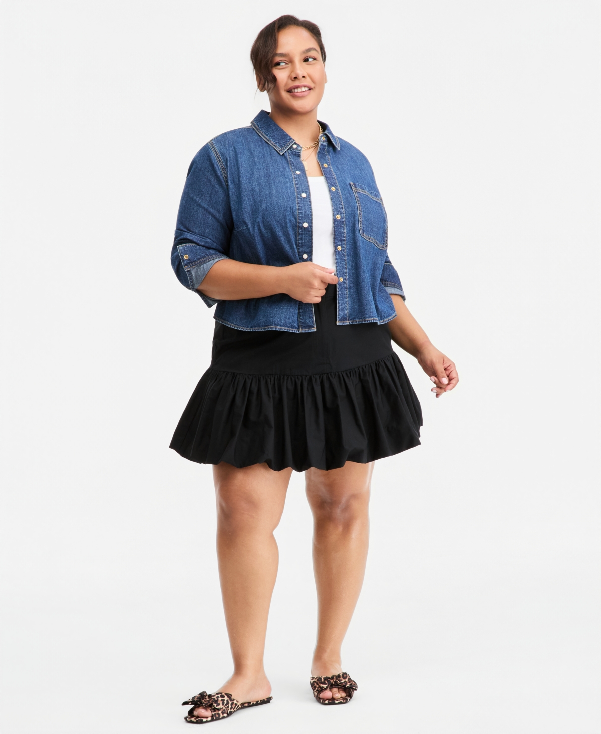 Click here for On 34th Trendy Plus Size High-Rise Drop-Waist Bubb... prices