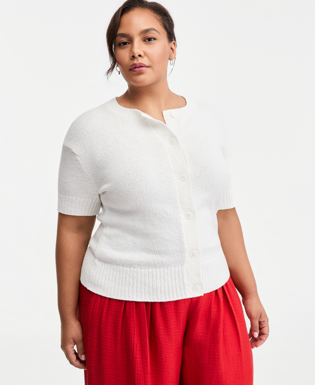 Click here for On 34th Trendy Plus Size Short-Sleeve Button-Front... prices