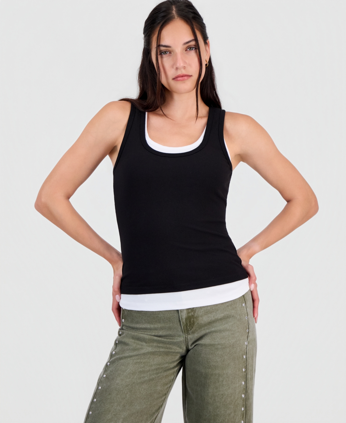 Click here for Madden Girl Juniors Layered-Look Tank Top - Black... prices