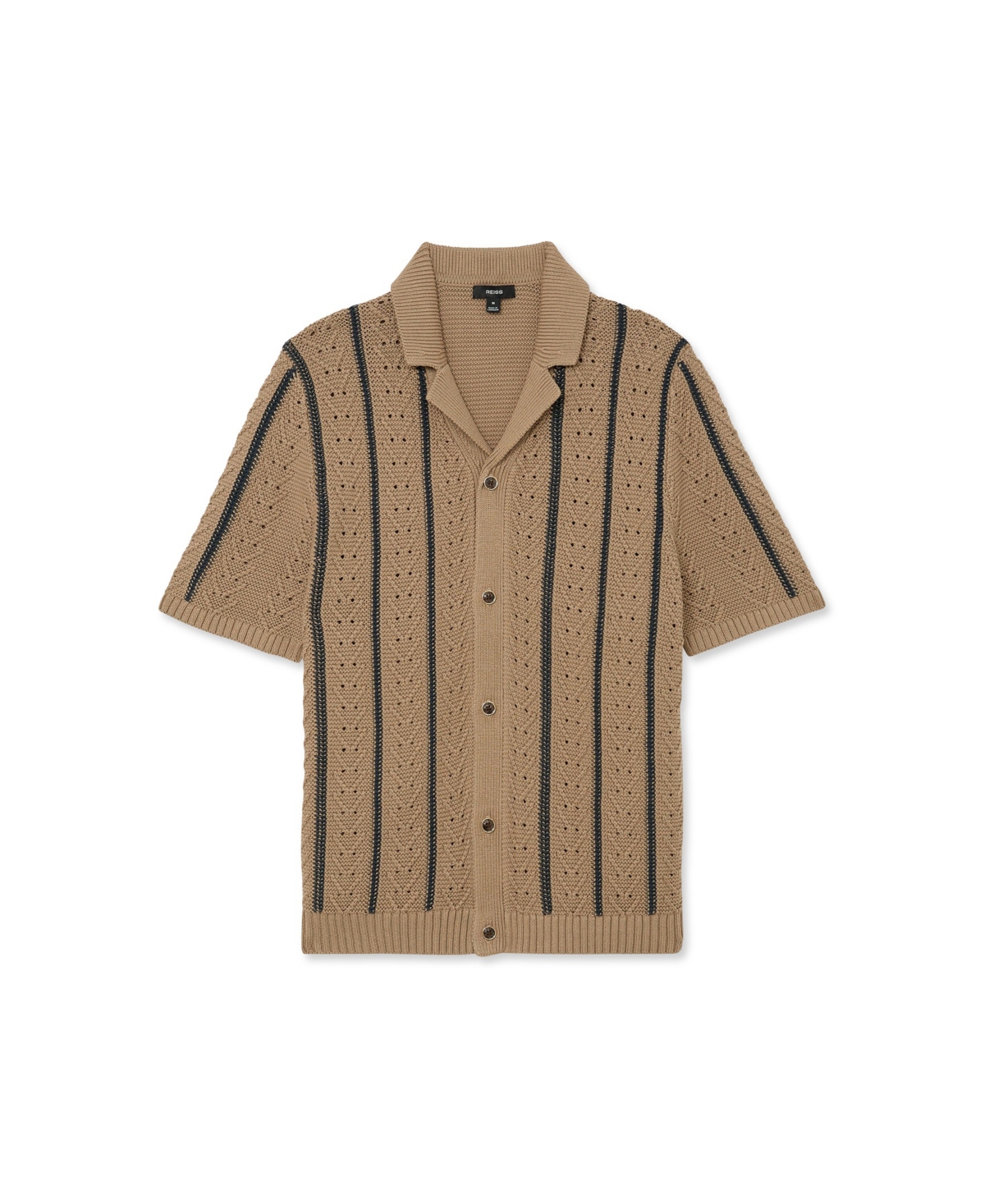 Click here for Reiss Mens Ellingham Cuban Button Through Stitch I... prices
