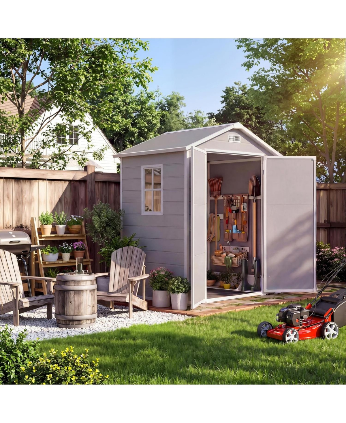 Click here for gaomon 6x4 Feet Plastic Outdoor Storage Shed with... prices