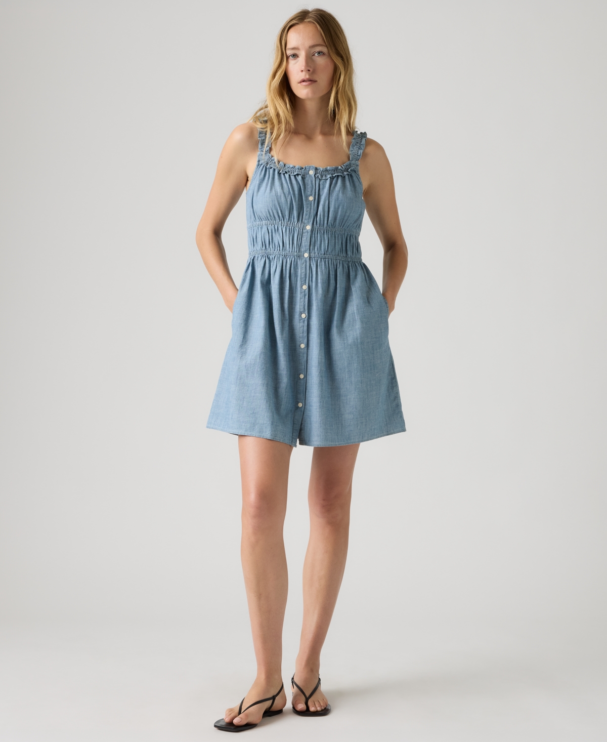 Click here for Levis Womens Vera Waisted Square Neck Cotton Mini... prices