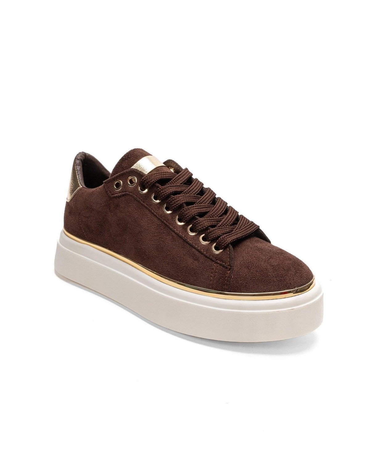 Click here for Prologue Shoes Borena Platform Sneaker - Brown sue... prices