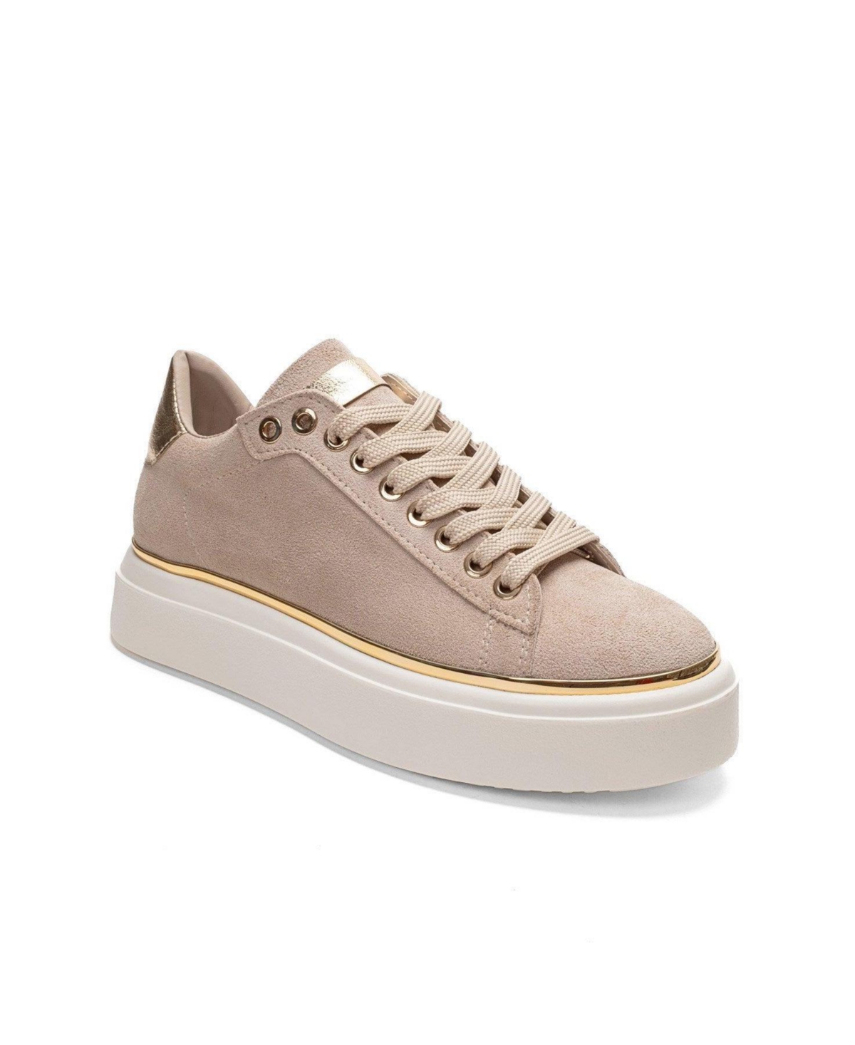Click here for Prologue Shoes Borena Platform Sneaker - Beige sue... prices