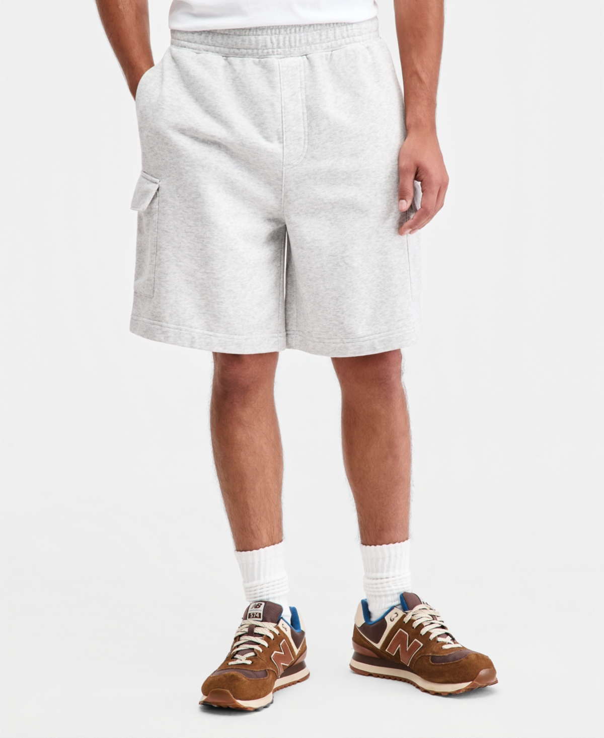 Click here for Sun + Stone Mens Heathered Utility Terry Shorts  M... prices