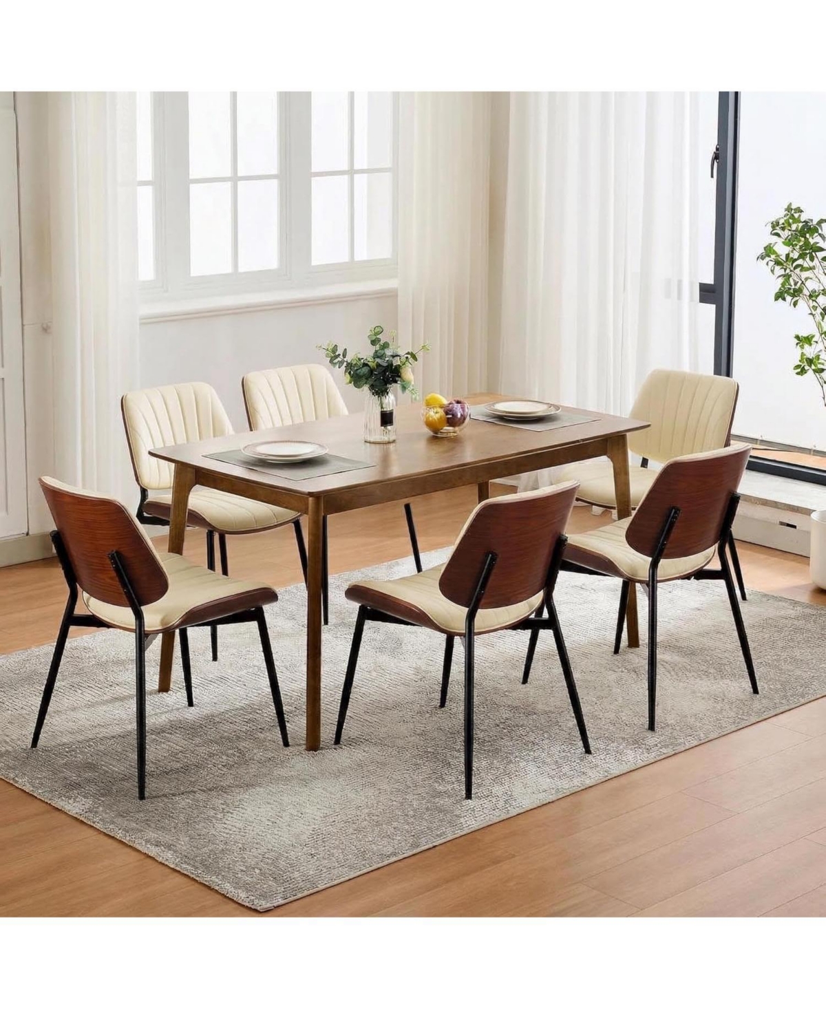 Click here for gaomon Set of 6 Dining Chairs  Pu Leather  Mid Cen... prices