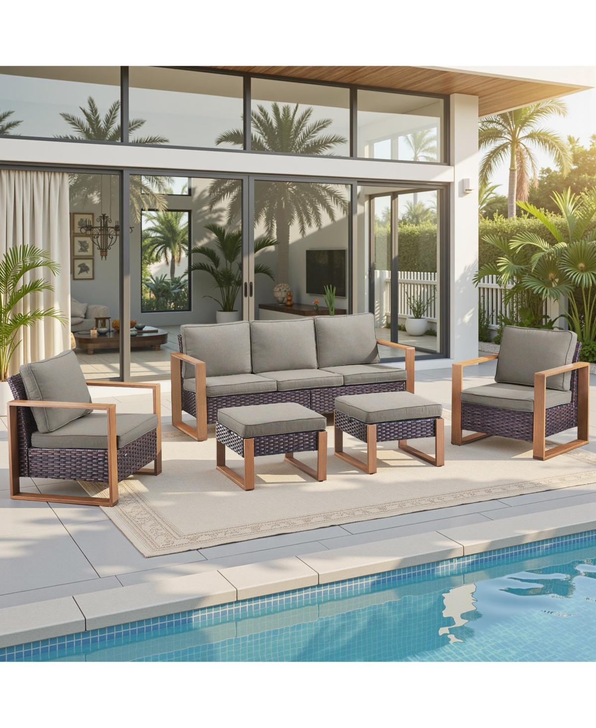 Click here for Pocassy 5 Pieces Outdoor Furniture-High Back Outdo... prices