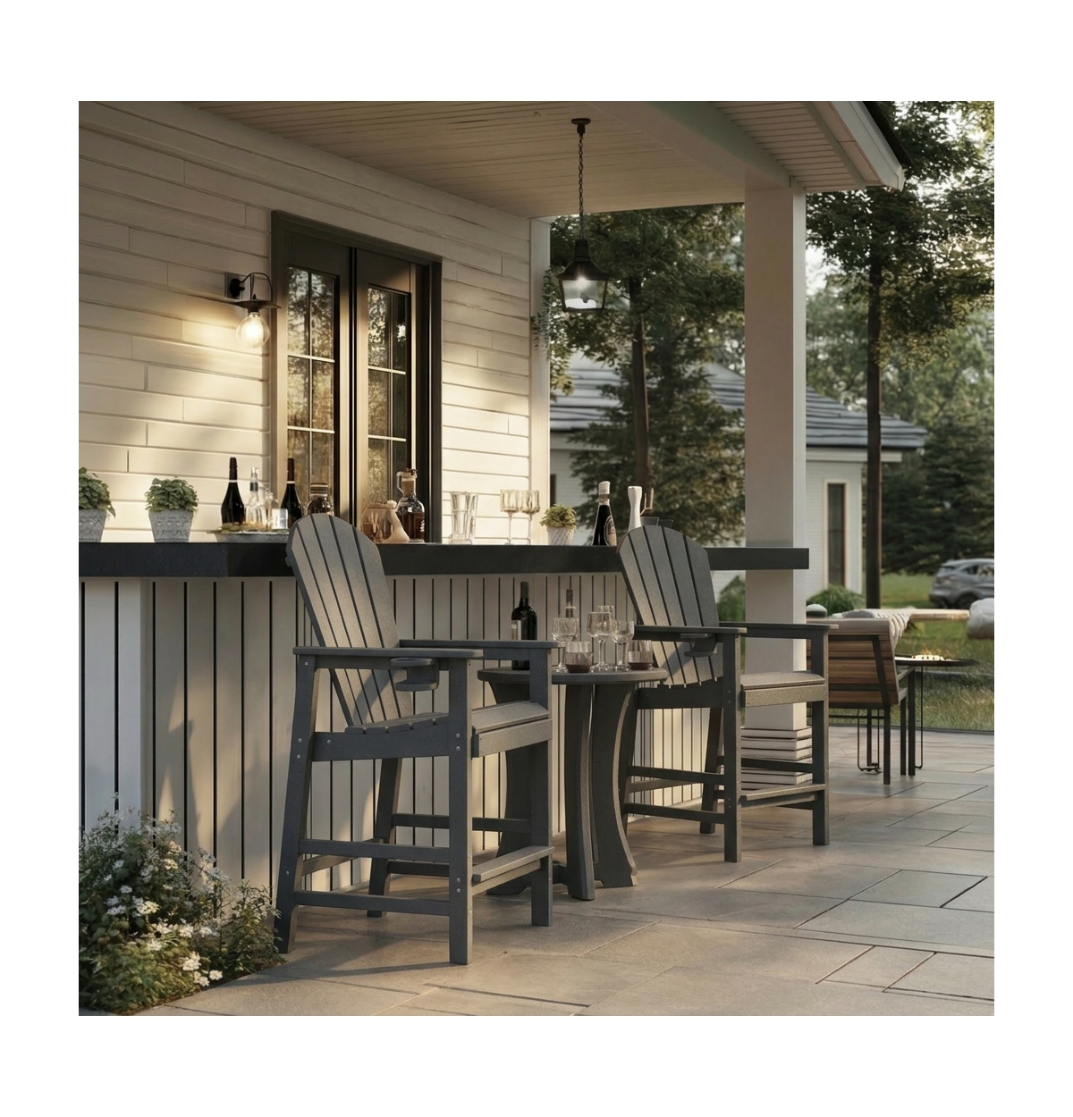 Click here for Clihome 1 Piece Patio Bar Chair Hdpe Adirondack Ch... prices