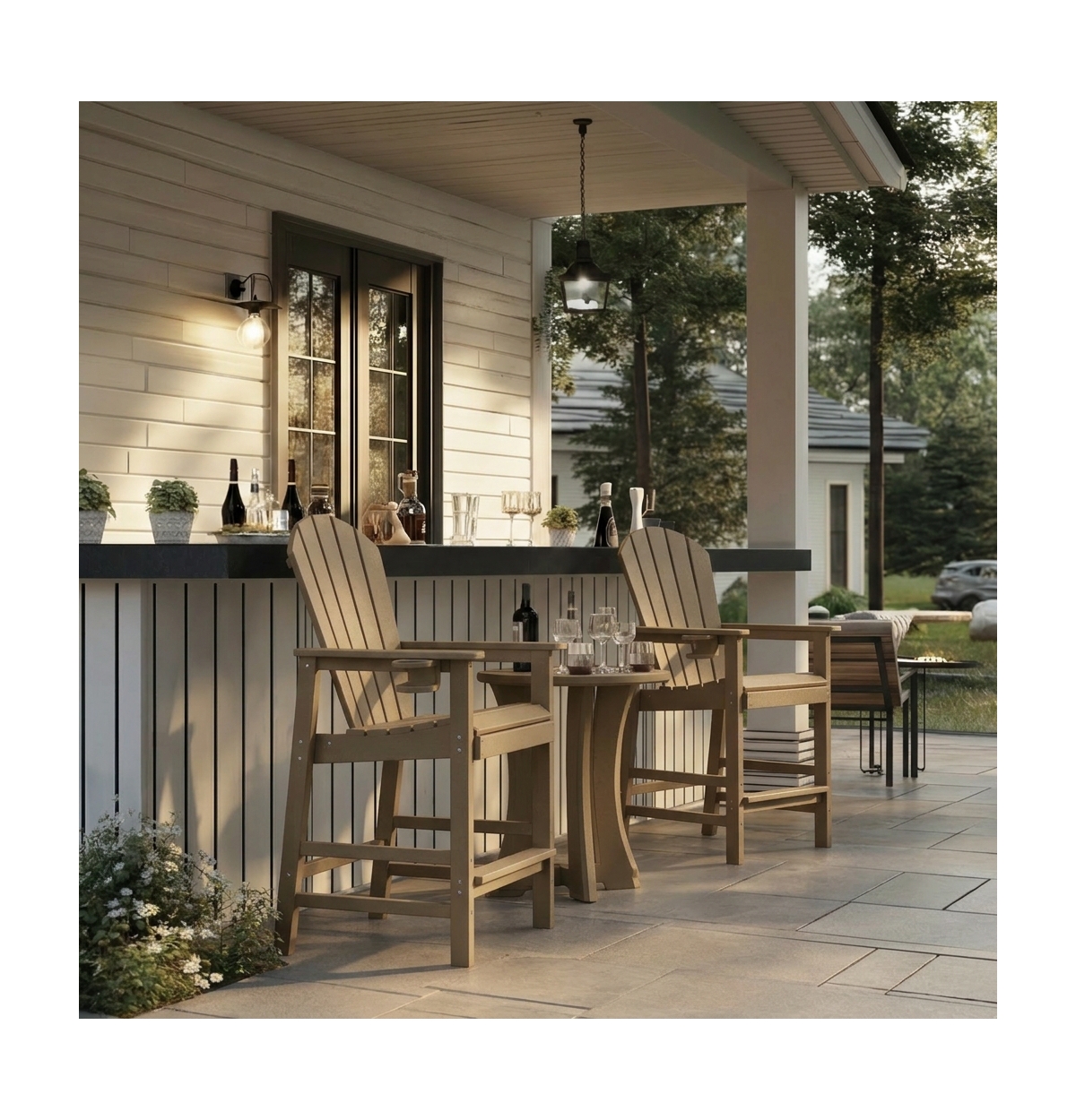 Click here for Clihome 1 Piece Patio Bar Chair Hdpe Adirondack Ch... prices