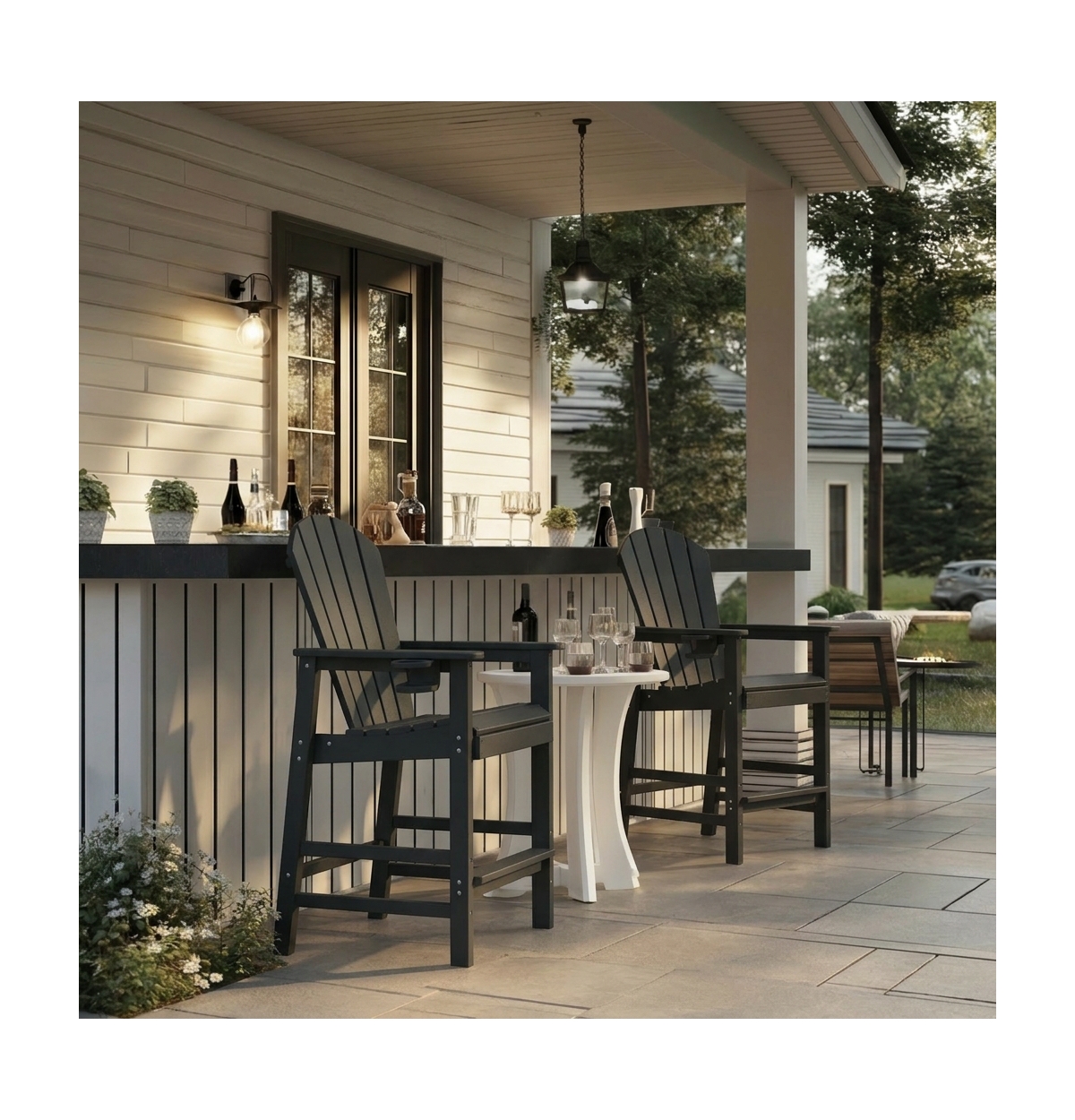 Click here for Clihome 1 Piece Patio Bar Chair Hdpe Adirondack Ch... prices