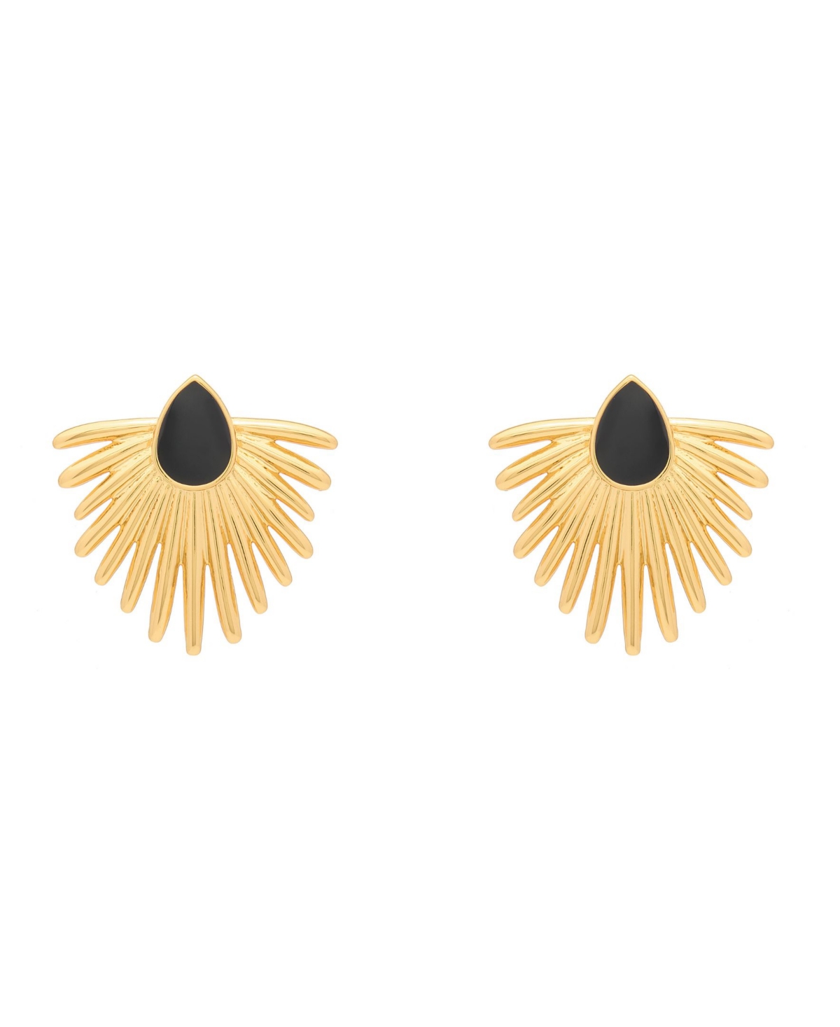 Click here for St. Moran Gold Onyx Mini Peacock Astrid Stud Earri... prices