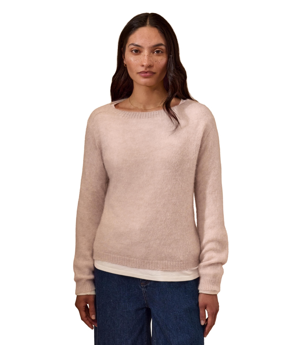 Click here for Celtic & Co. Womens Gauzy Boat Knit Sweater - Peon... prices