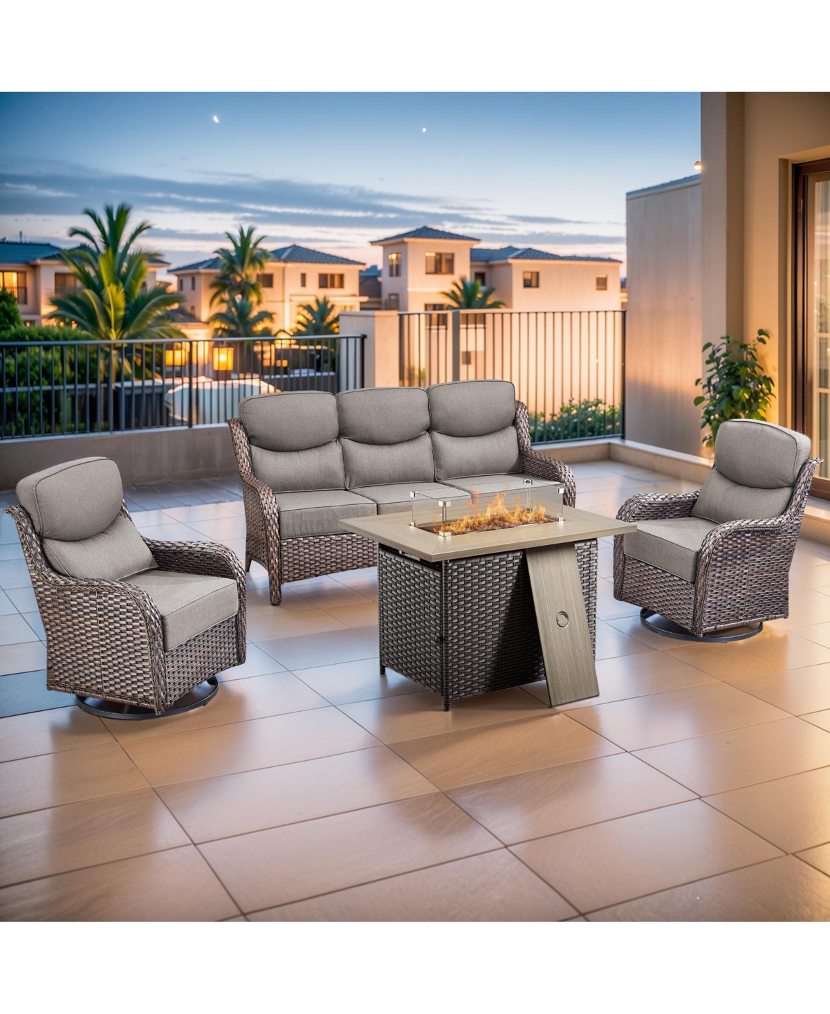 Click here for Pocassy 6-Piece Patio Set with High Back Swivel Ch... prices
