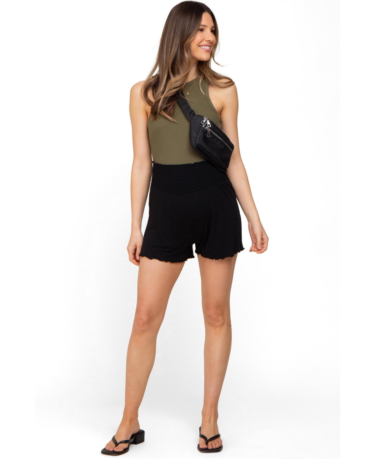 Click here for Pinkblush Womens Smocked Maternity Lounge Shorts -... prices