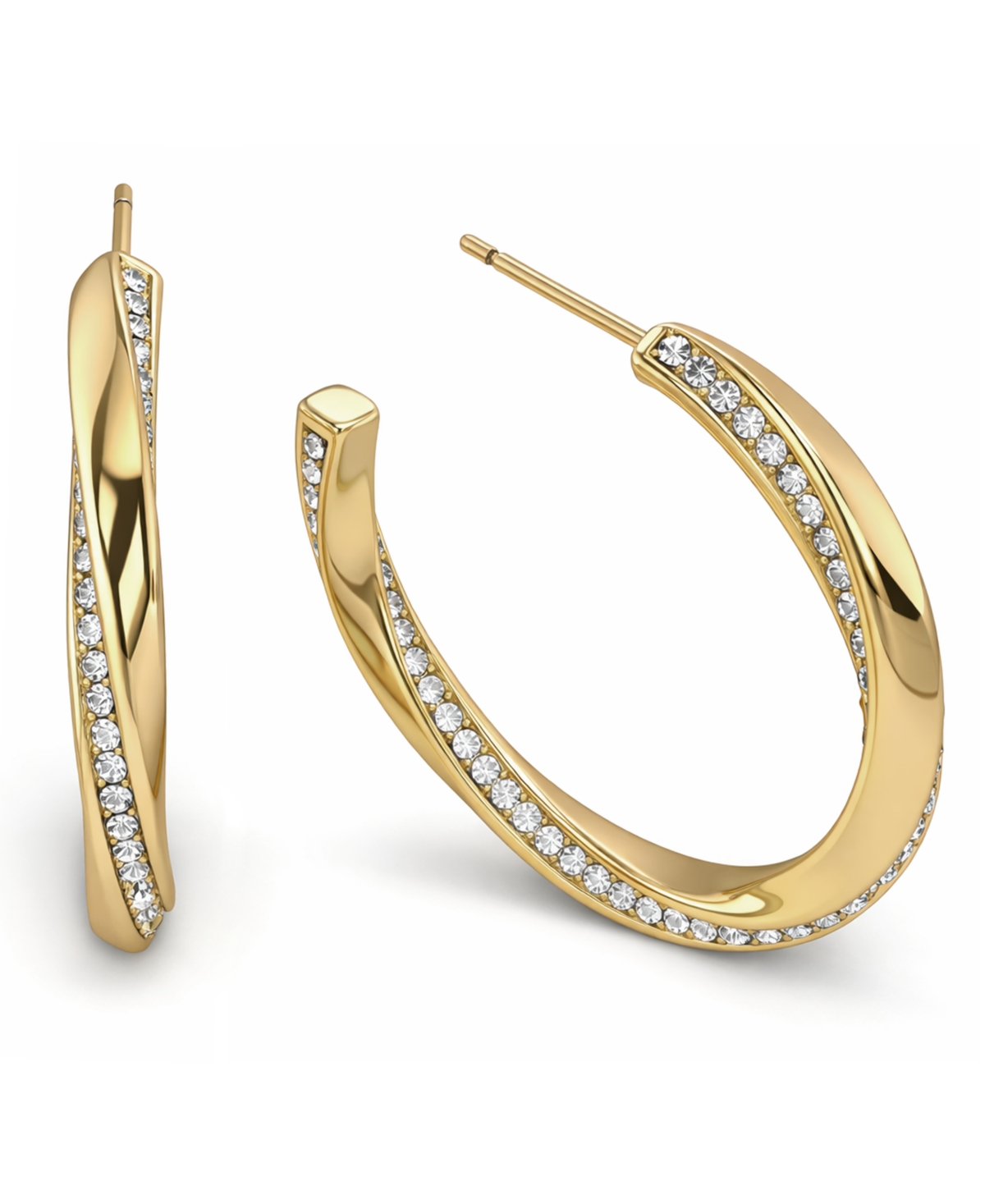 Click here for And Now This Crystal Post Tiwsted C Hoop Earrings... prices
