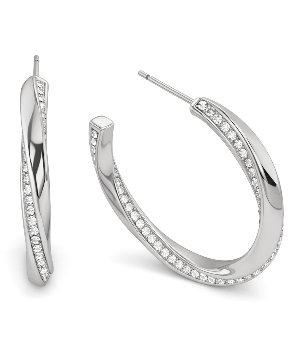 Click here for And Now This Crystal Post Tiwsted C Hoop Earrings... prices