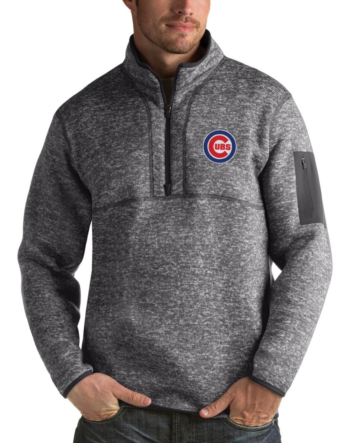 Click here for Antigua Mens Heathered Charcoal Chicago Cubs Fortu... prices