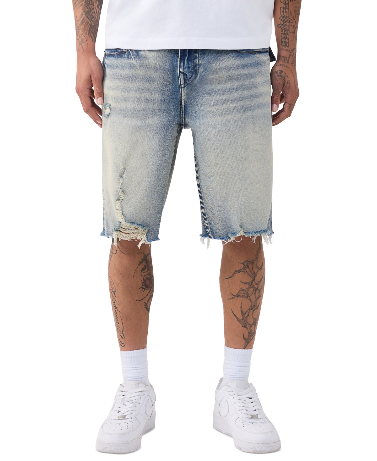 Click here for True Religion Mens Frayed Hem Relaxed-Fit Shorts -... prices