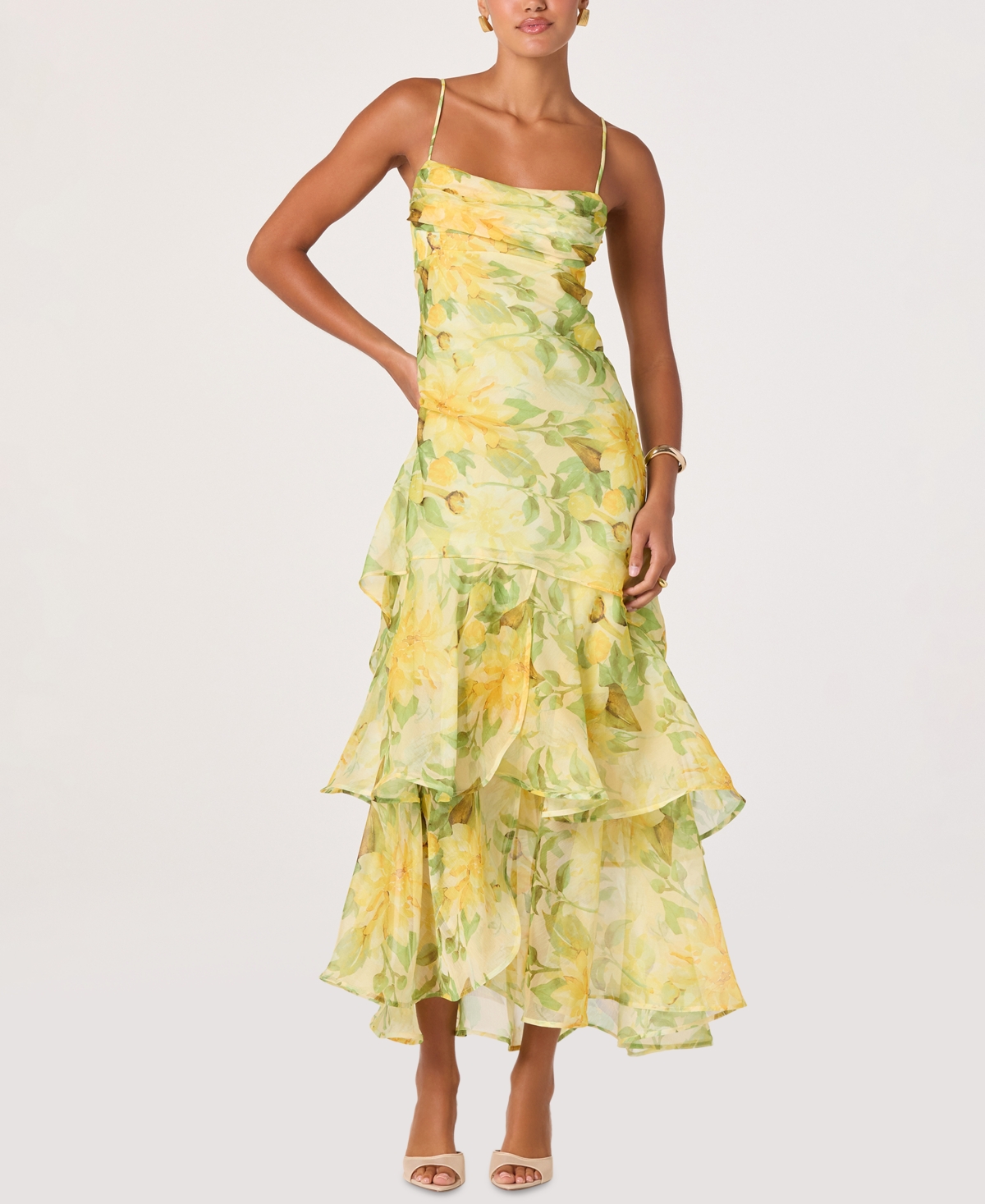 Click here for Astr the Label Womens Alison Sleeveless Tiered Dre... prices