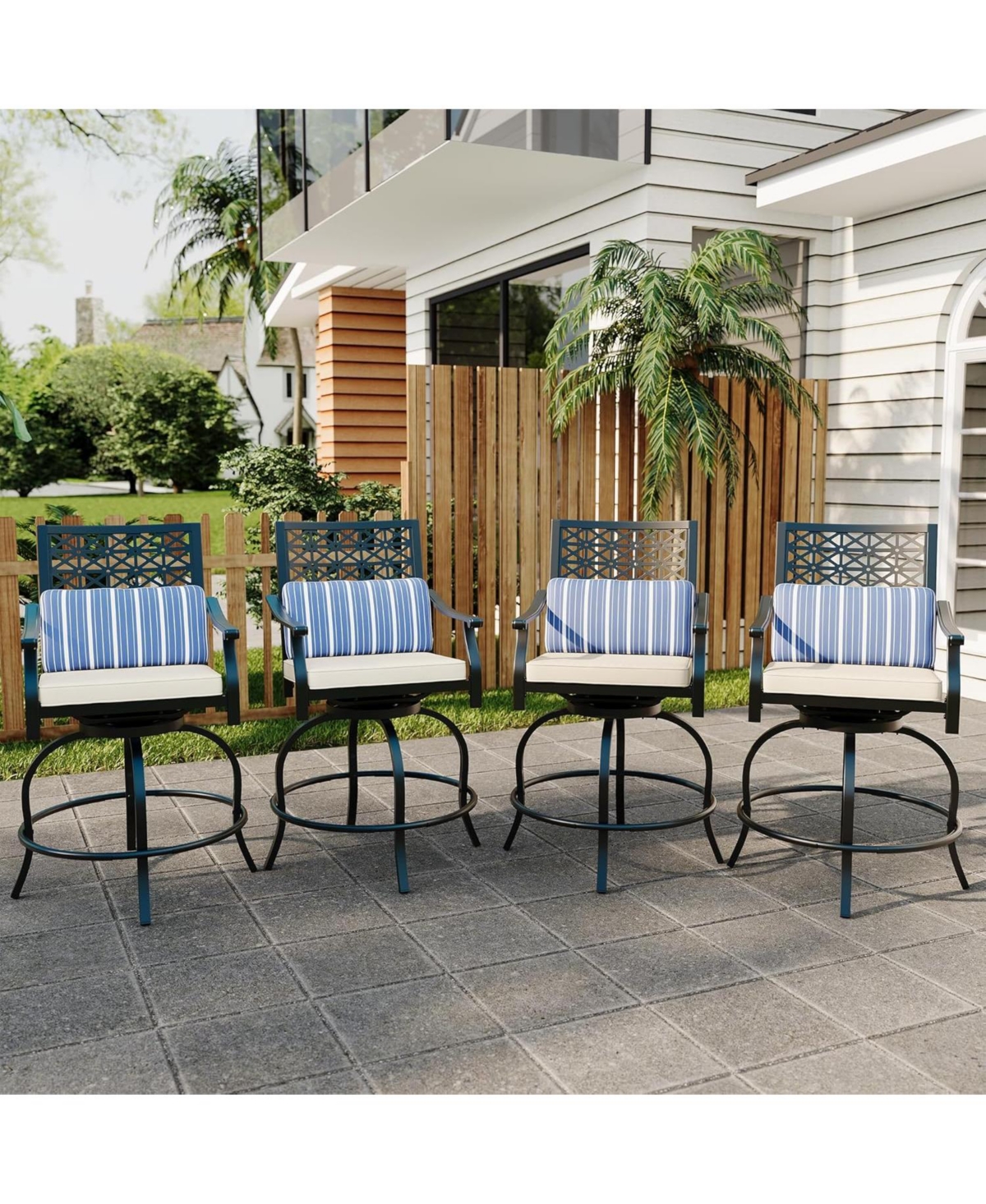 Click here for gaomon Outdoor Swivel Bar Stools Counter Height wi... prices