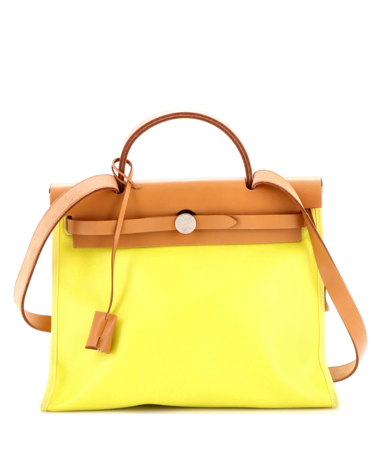 Click here for Pre-Owned HERMES 31 Herbag Zip Berline Vache Canva... prices