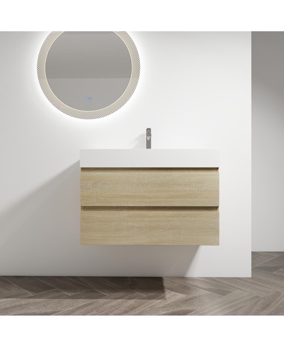 Click here for Sillysis 35.4 Inch Wall Mounted Bathroom Vanity wi... prices