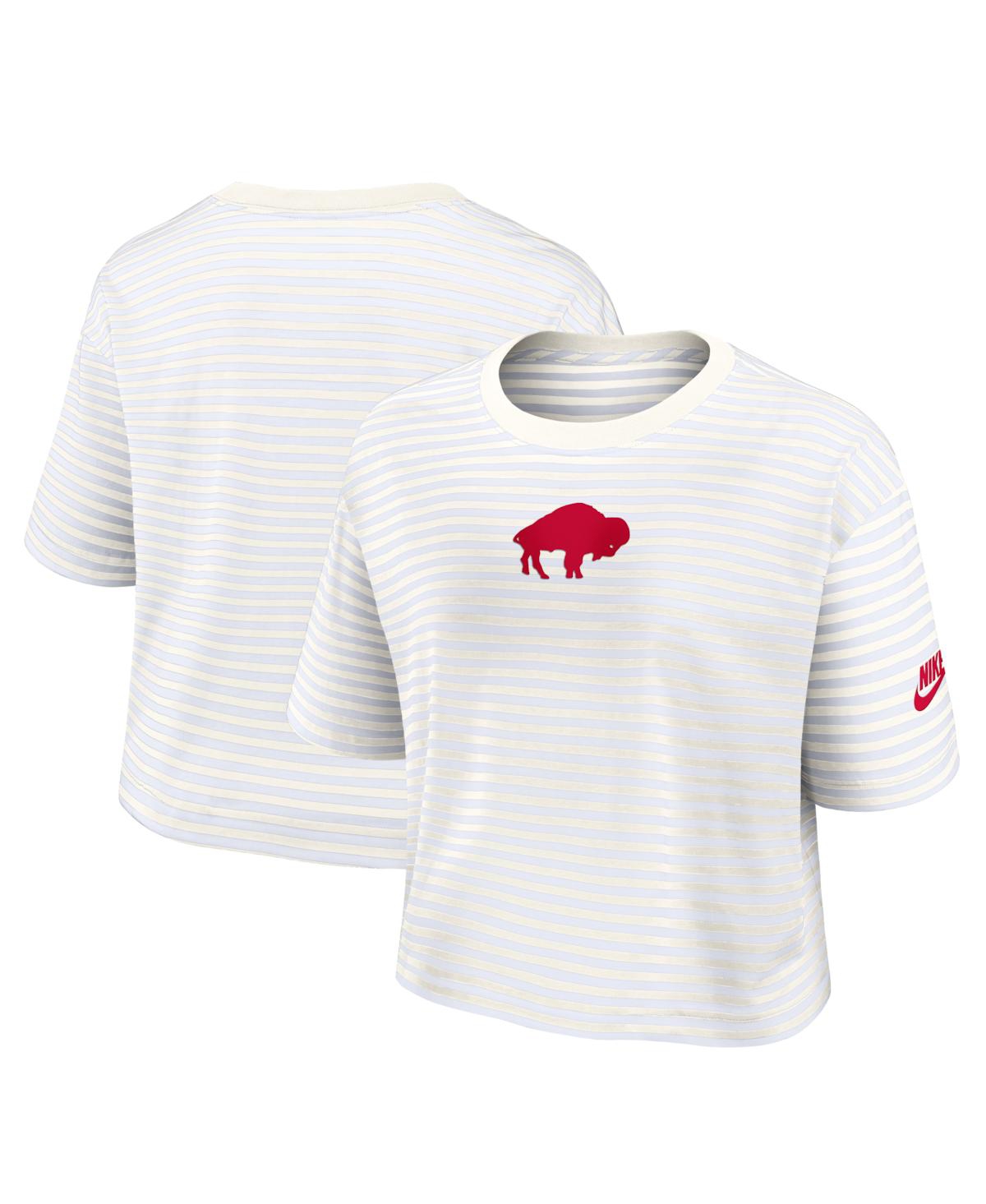 Click here for Nike Womens White/Cream Buffalo Bills Striped Crop... prices
