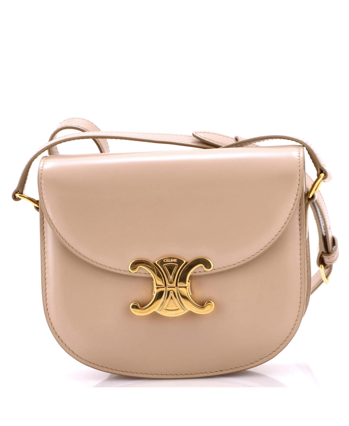 Click here for Pre-Owned Celine Triomphe Besace Clea Flap Bag Lea... prices