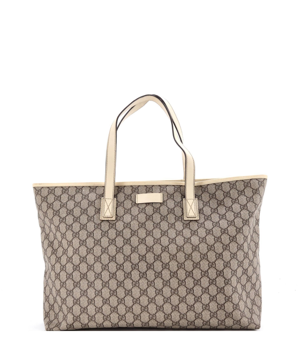 Click here for Pre-Owned Gucci Large Plus Tote Gg Coated Canvas w... prices