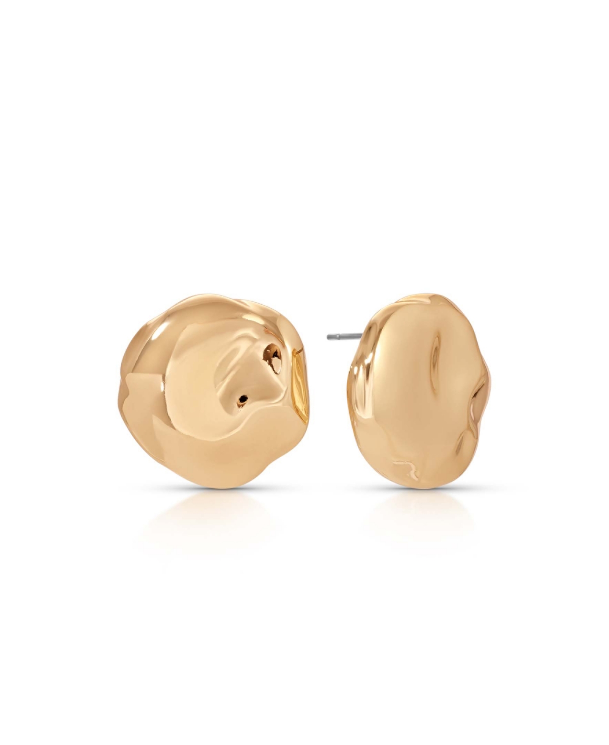 Click here for Ettika Gold-Plated Molten Button Stud Earrings - G... prices