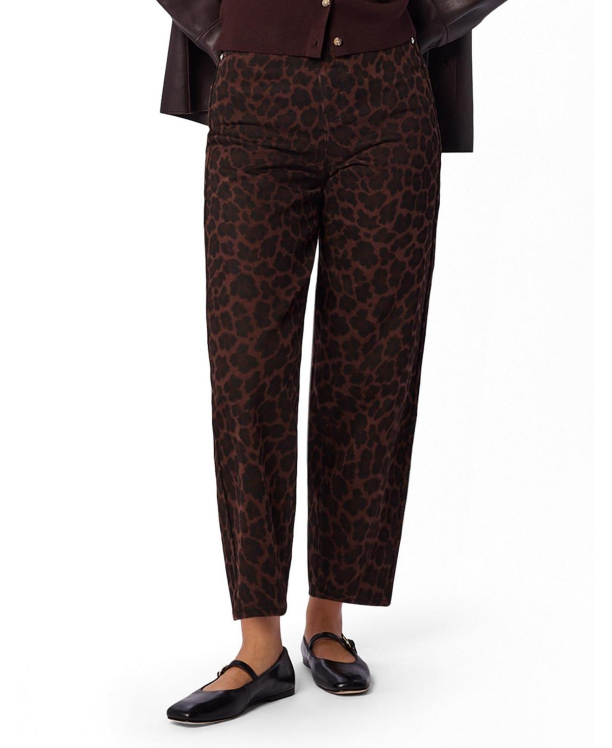 Click here for Whistles Womens Leopard Print Barrel Jean - Leopar... prices