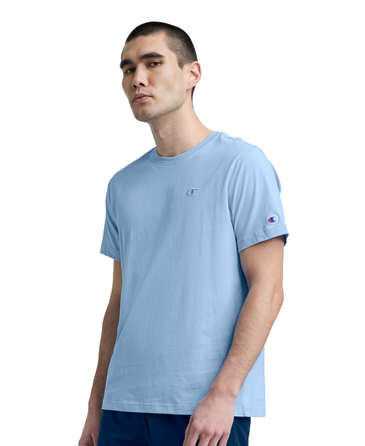 Click here for Champion Mens Cotton Jersey T-Shirt - Placid Blue prices