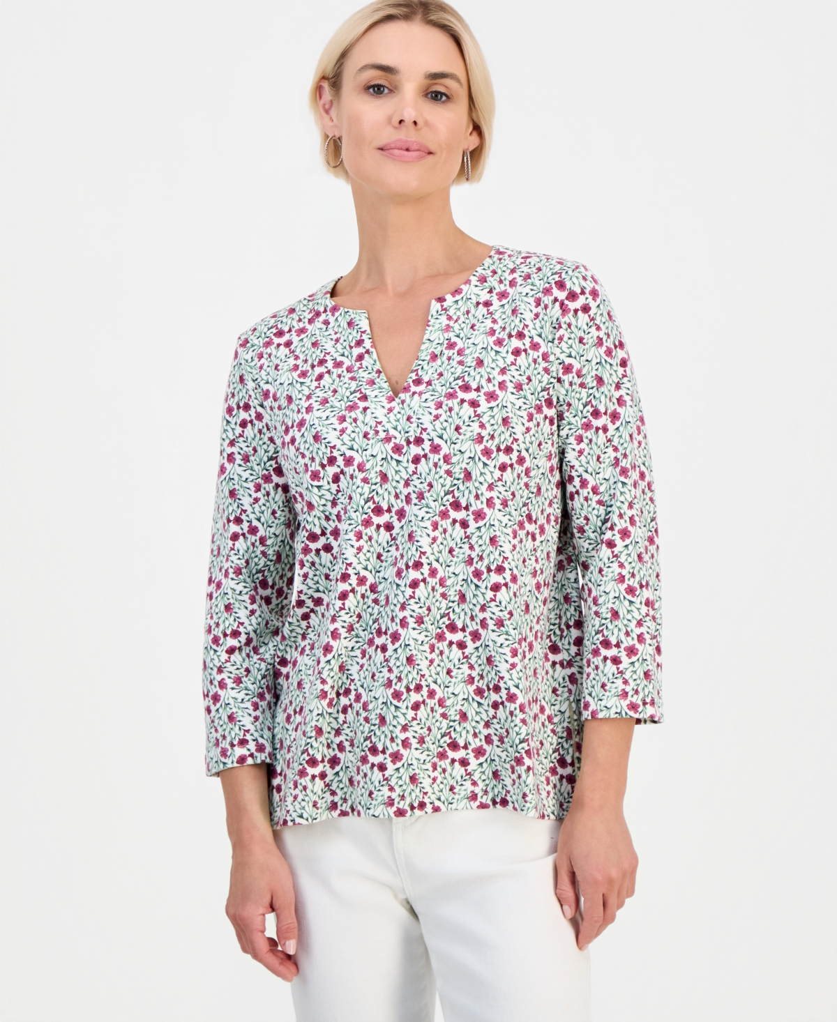 Click here for Style & Co Petite Split-Neck Tunic  Macys Exclusiv... prices