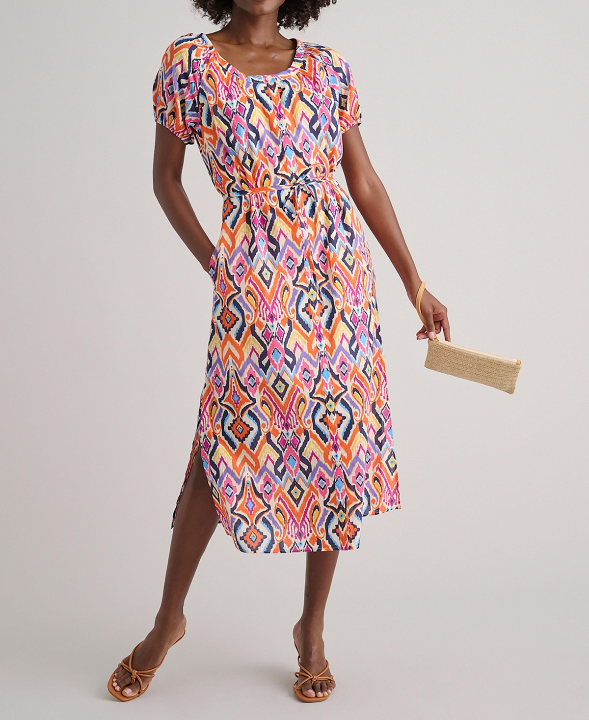 Click here for UNTUCKit Womens Cotton Marguerite Midi Dress - Ora... prices