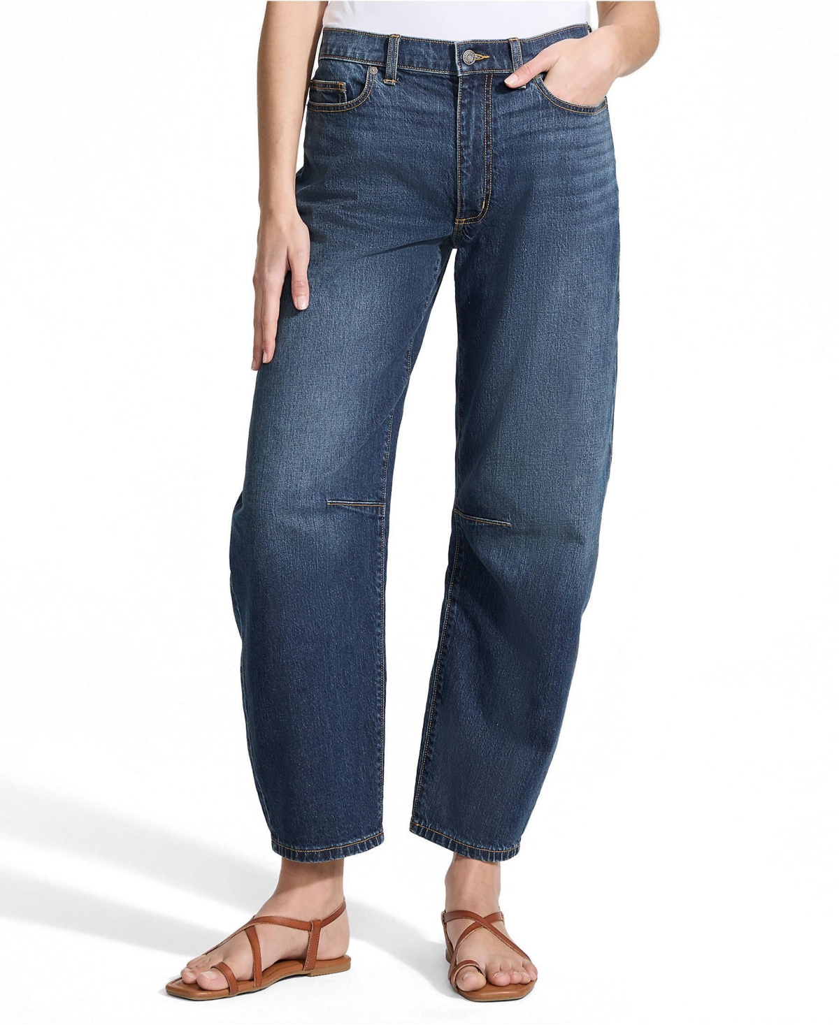 Click here for Lands End Petite Soft Denim Mid Rise Relaxed Barre... prices
