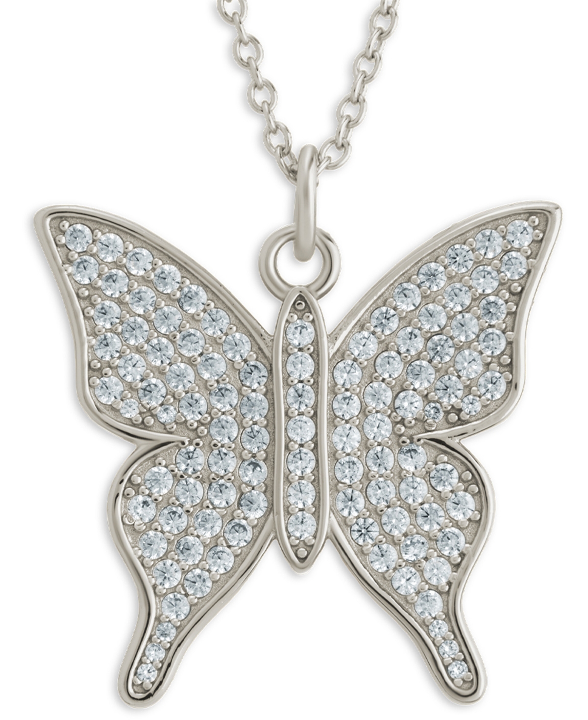 Click here for Sterling Forever Rhodium-Plated Brass Pave Cubic Z... prices