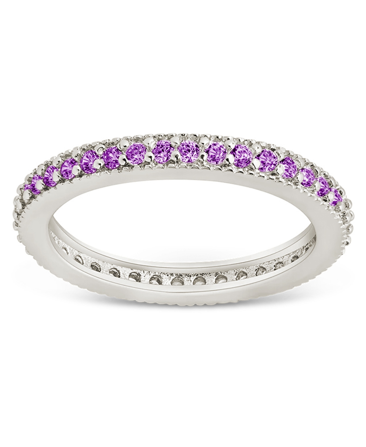 Click here for Sterling Forever 2.5mm Thin Cubic Zirconia Band Ri... prices