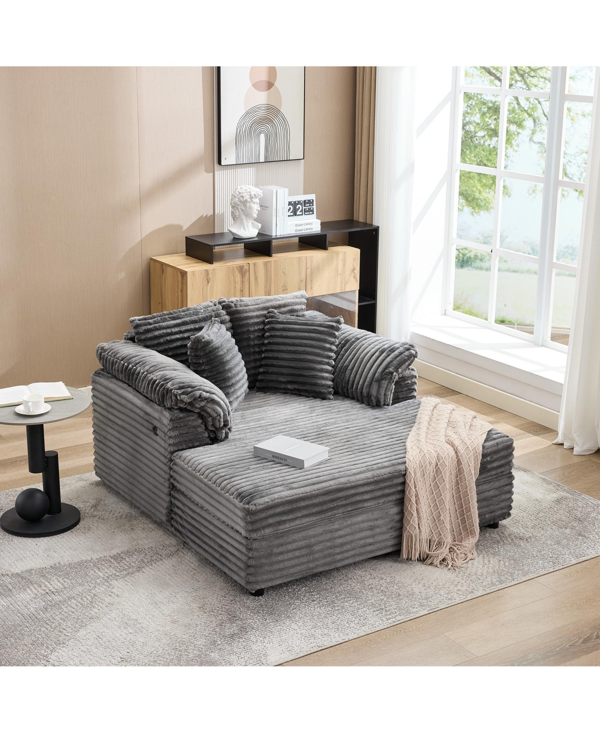 Click here for gaomon 59 Extra-Large Corduroy Lounge Chair with U... prices