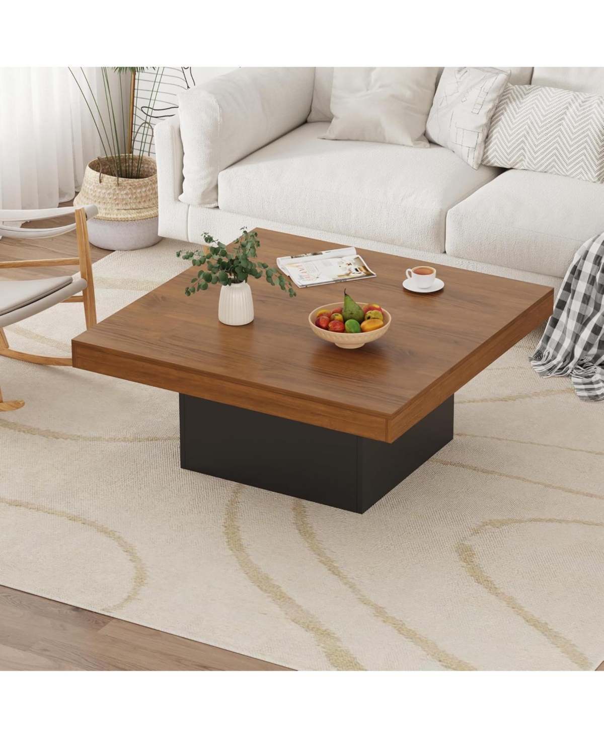 Click here for gaomon Square Coffee Table  35 Inch Led Living Roo... prices