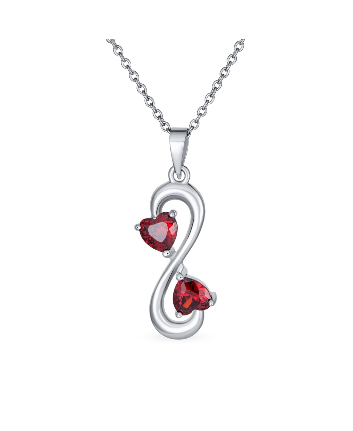 Click here for Bling Jewelry Forever Love Double Ruby Cubic Zirco... prices