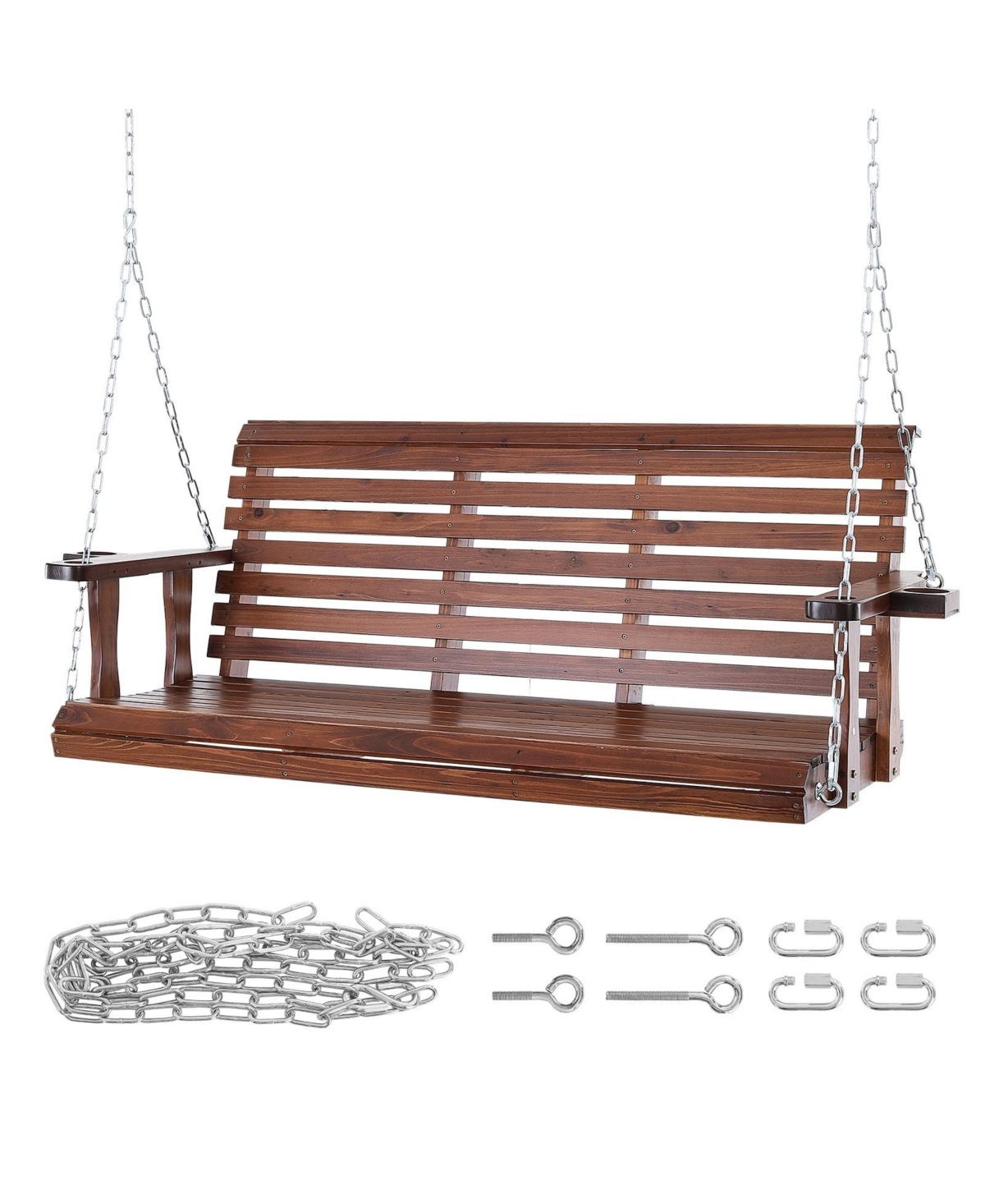 Click here for Cozito Wooden Porch Swing 5.5 feet with Cup Holder... prices