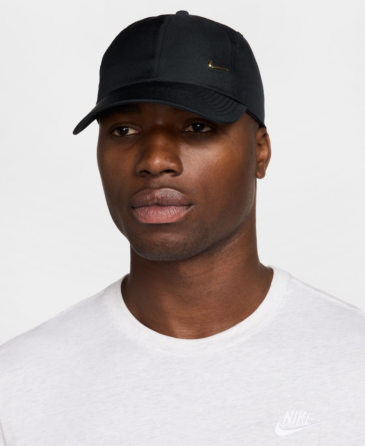 Click here for Nike Mens and Womens Black Metal Swoosh Dri-fit Cl... prices