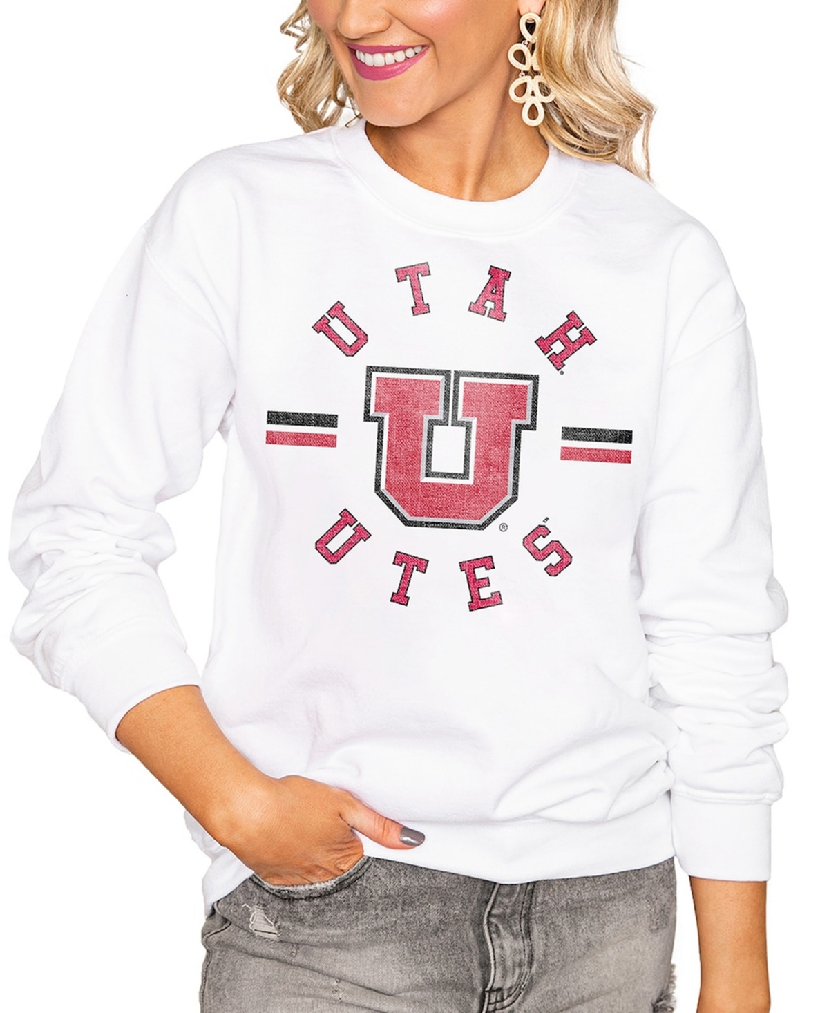 Click here for Gameday Couture Womens White Utah Utes Oversized V... prices