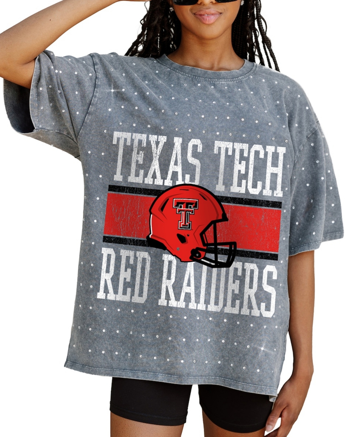 Gameday Couture Womens Gray Texas Tech Red Raiders On the Ball Oversized T-Shirt - Gray