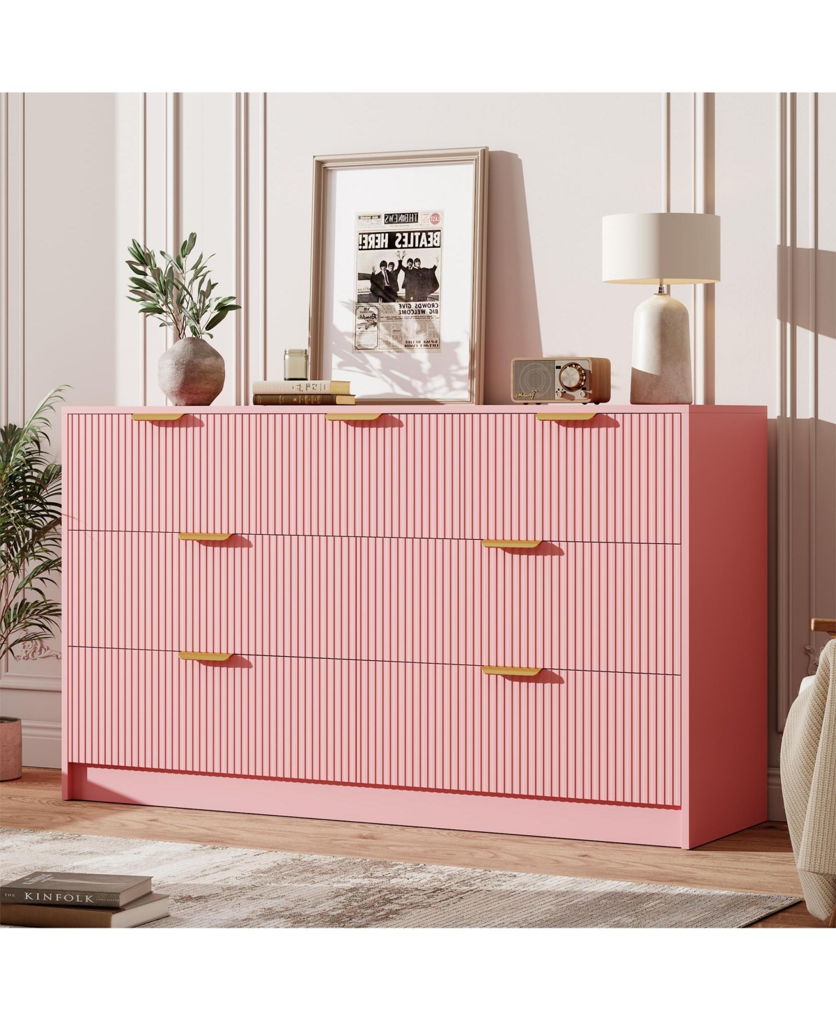 Click here for homfan Modern 7-Drawer Fluted Dresser  54 Wide Che... prices