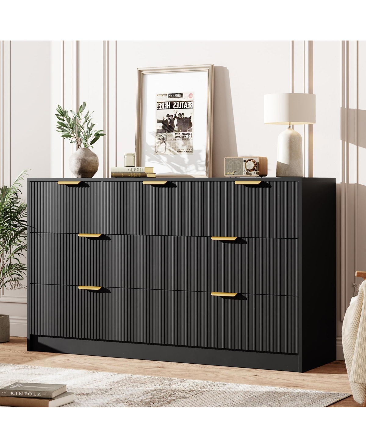 Click here for homfan Modern 7-Drawer Fluted Dresser  54 Wide Che... prices