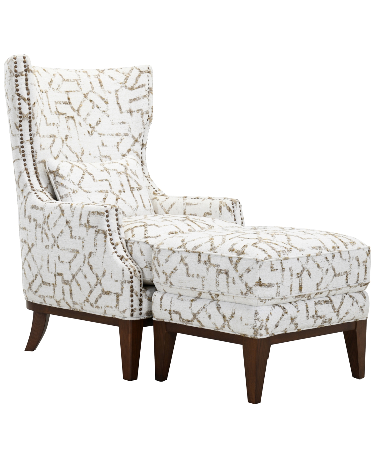 Click here for Gaspare 2-Piece Fabric Wing Chair and Ottoman Set... prices