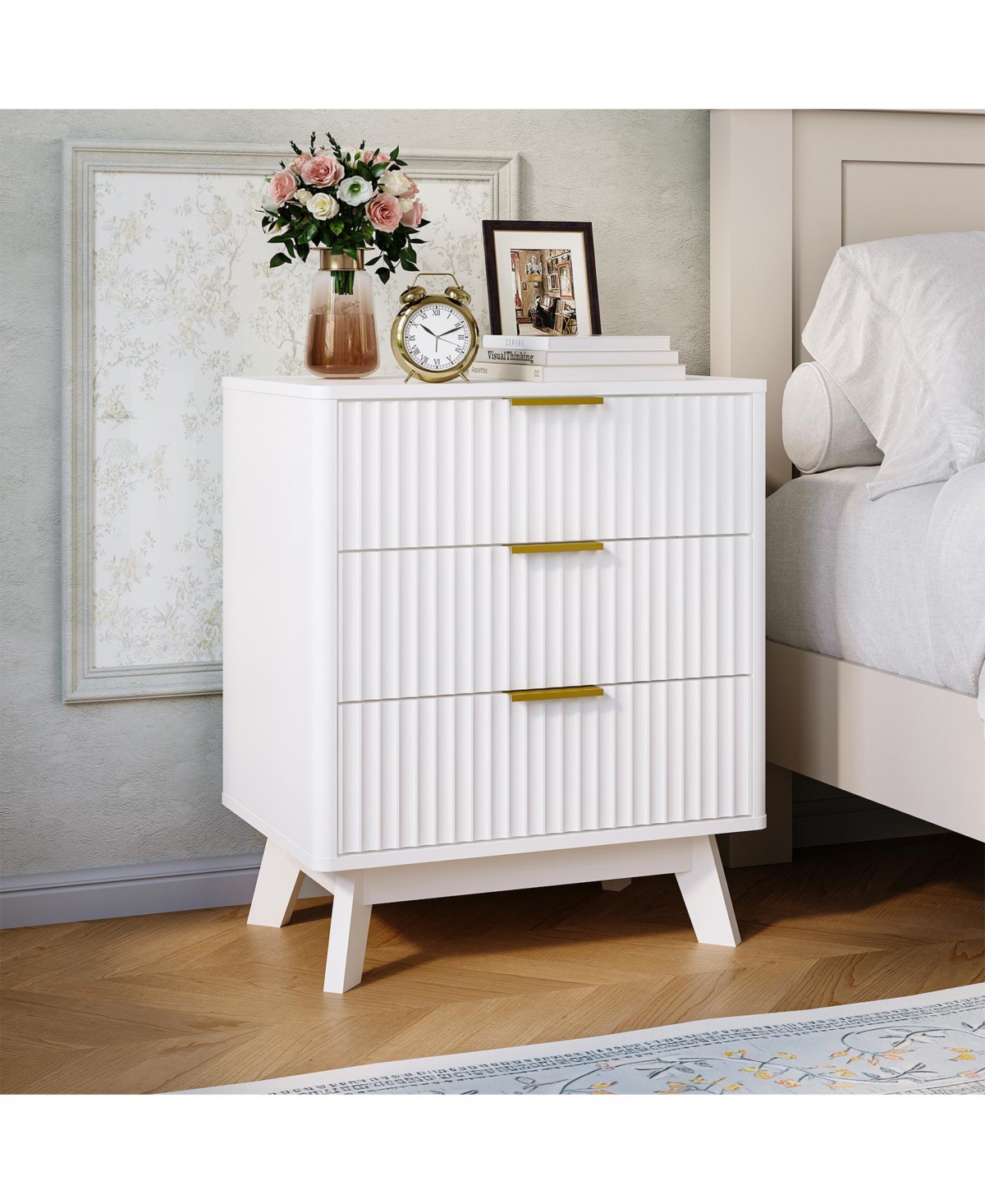 Click here for Gaomon Modern Bedroom End Table  3 Drawers Nightst... prices