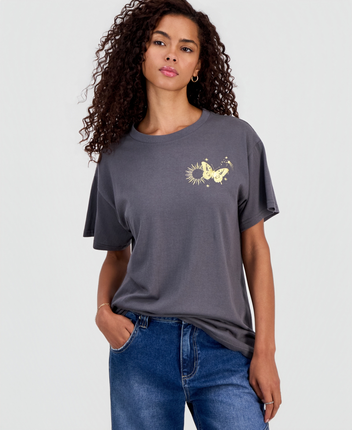 Click here for Freeze 24-7 Juniors Foiled Graphic Print T-Shirt -... prices