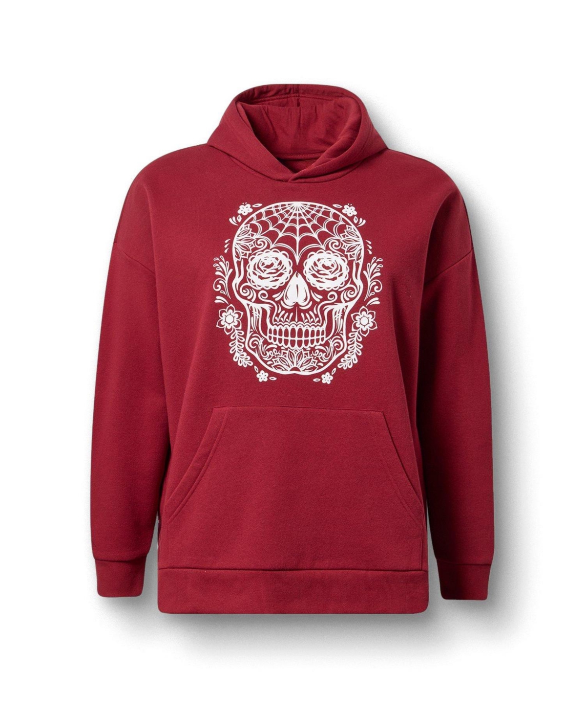 Click here for Torrid Plus Size Relaxed Cozy Fleece Hoodie - Skul... prices